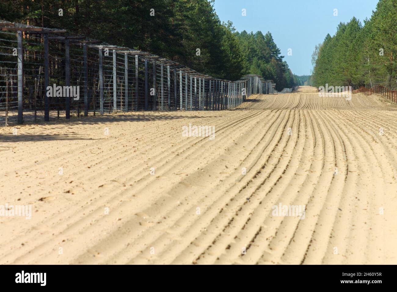 View of the section of the state border between the former members of ...
