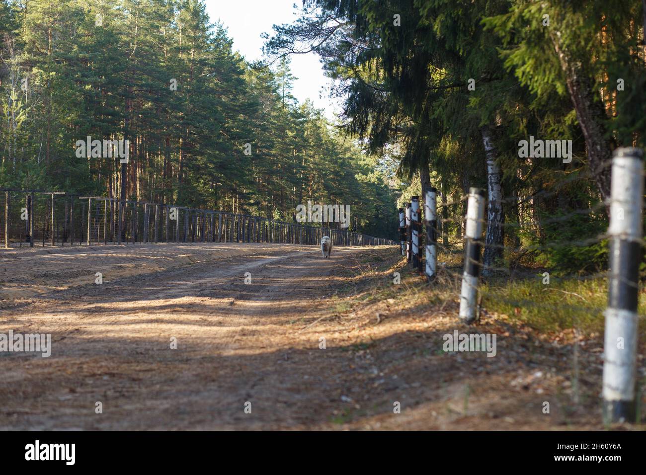 View of the section of the state border between the former members of ...