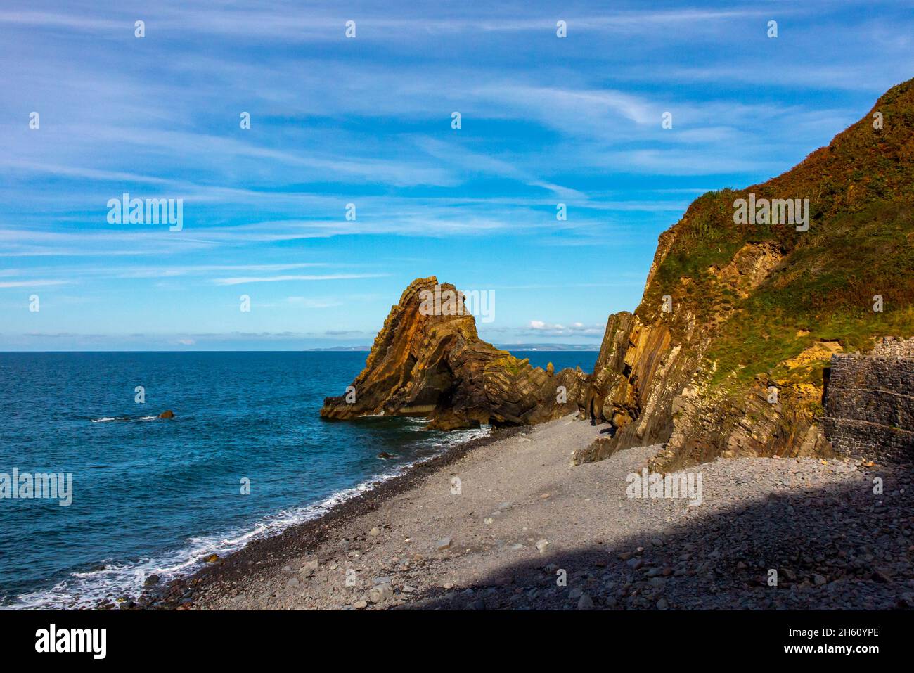 Blackchurch Rock on Mouth Mill beach in North Devon England UK a ...