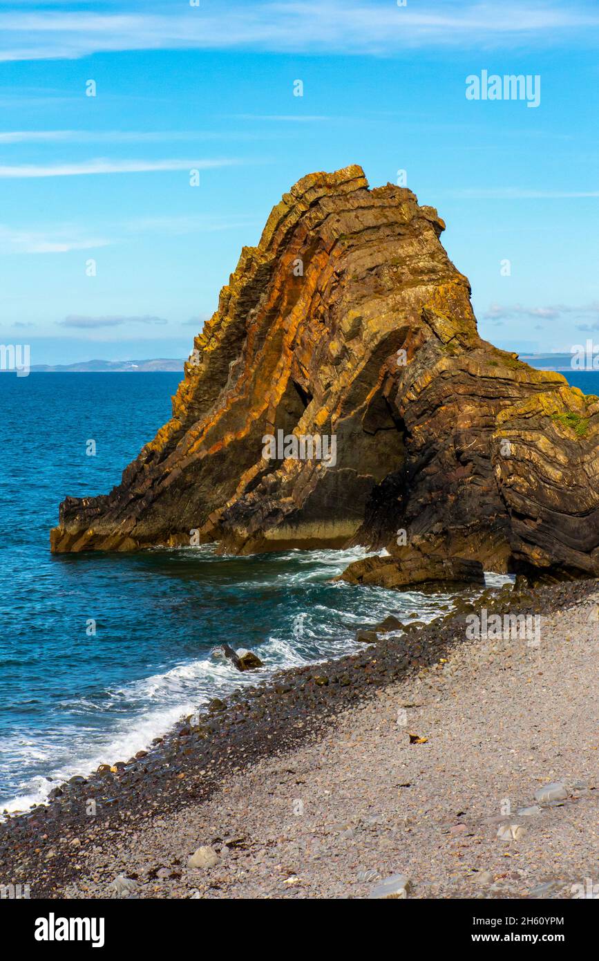 Blackchurch Rock on Mouth Mill beach in North Devon England UK a ...