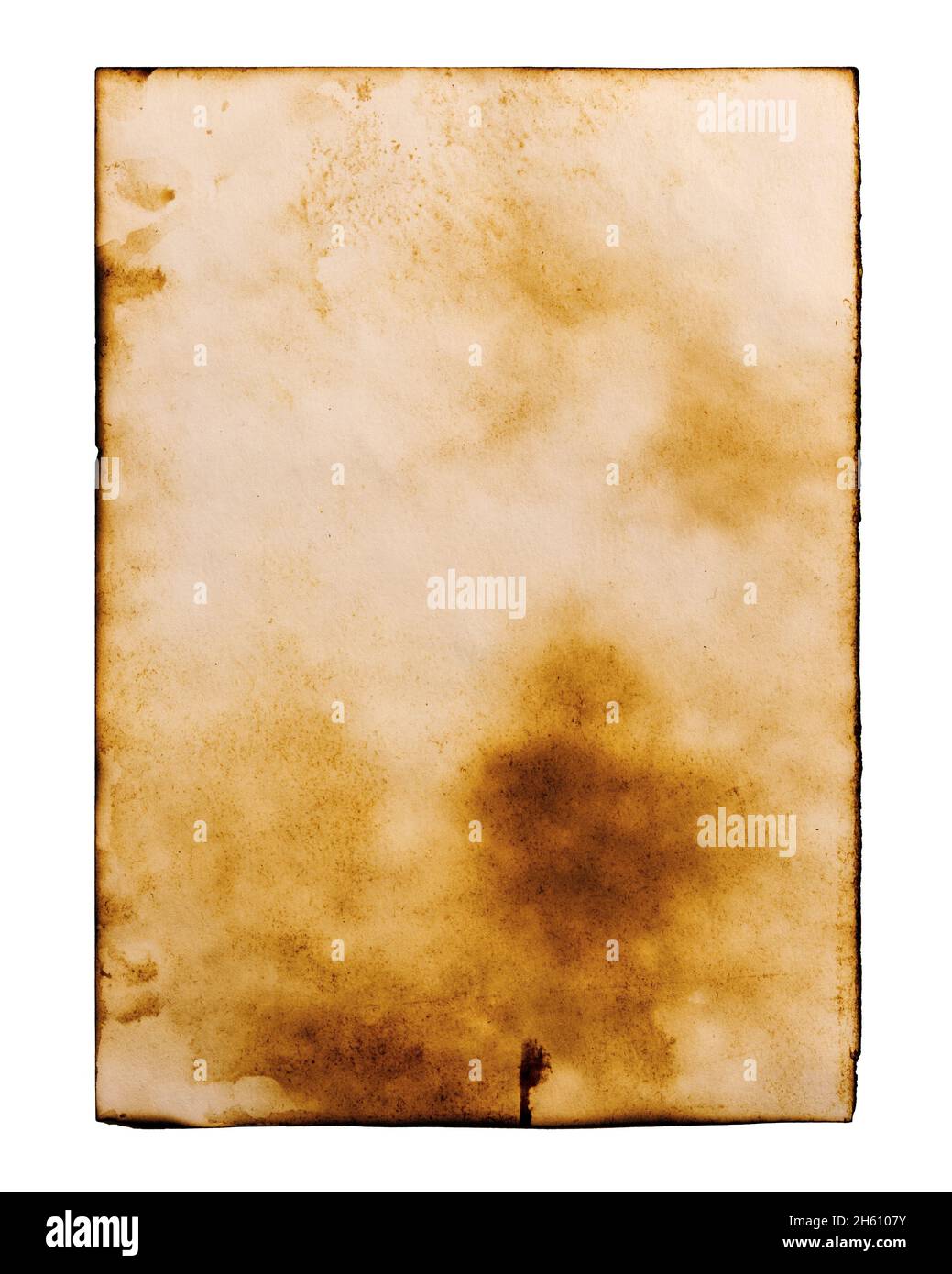 Blank old burnt page isolated on the white background Stock Photo - Alamy