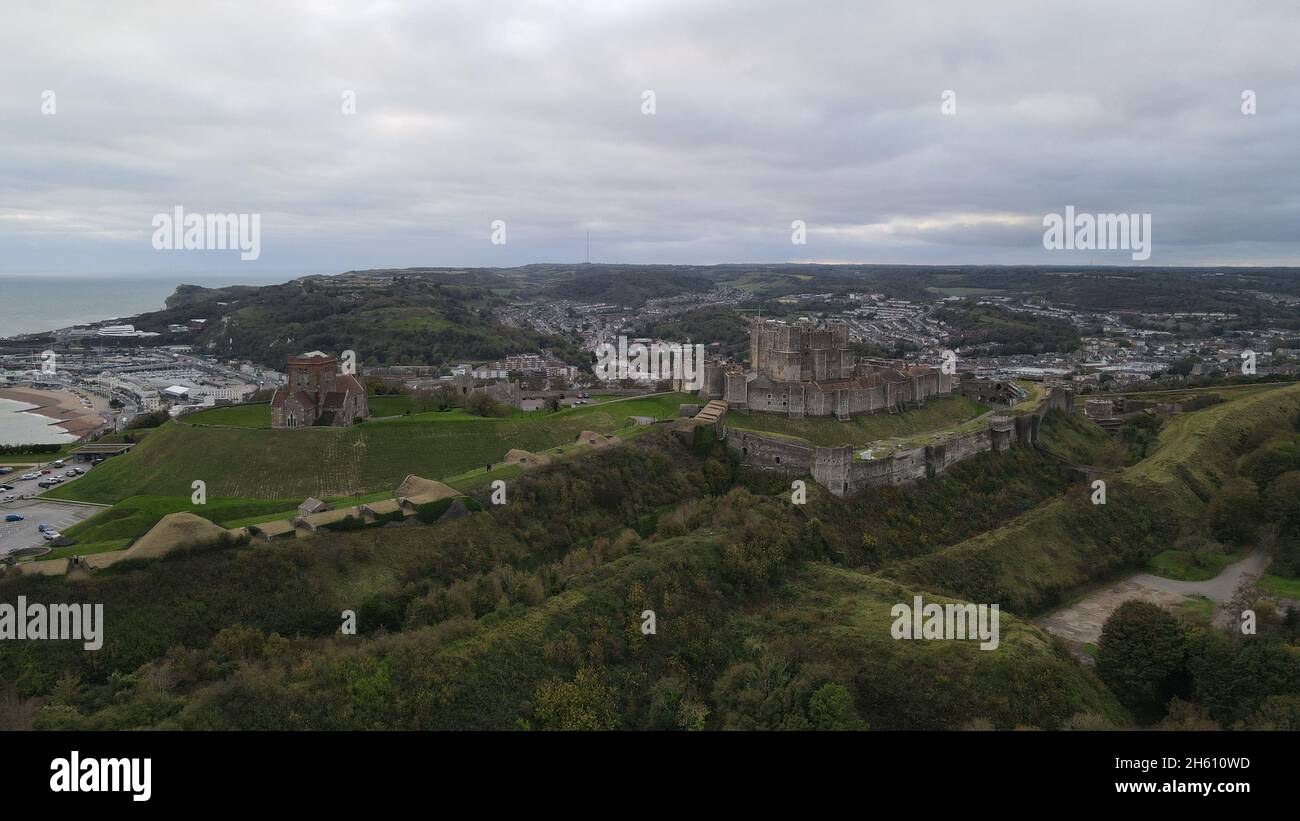 Aerial view dover castle hi-res stock photography and images - Alamy