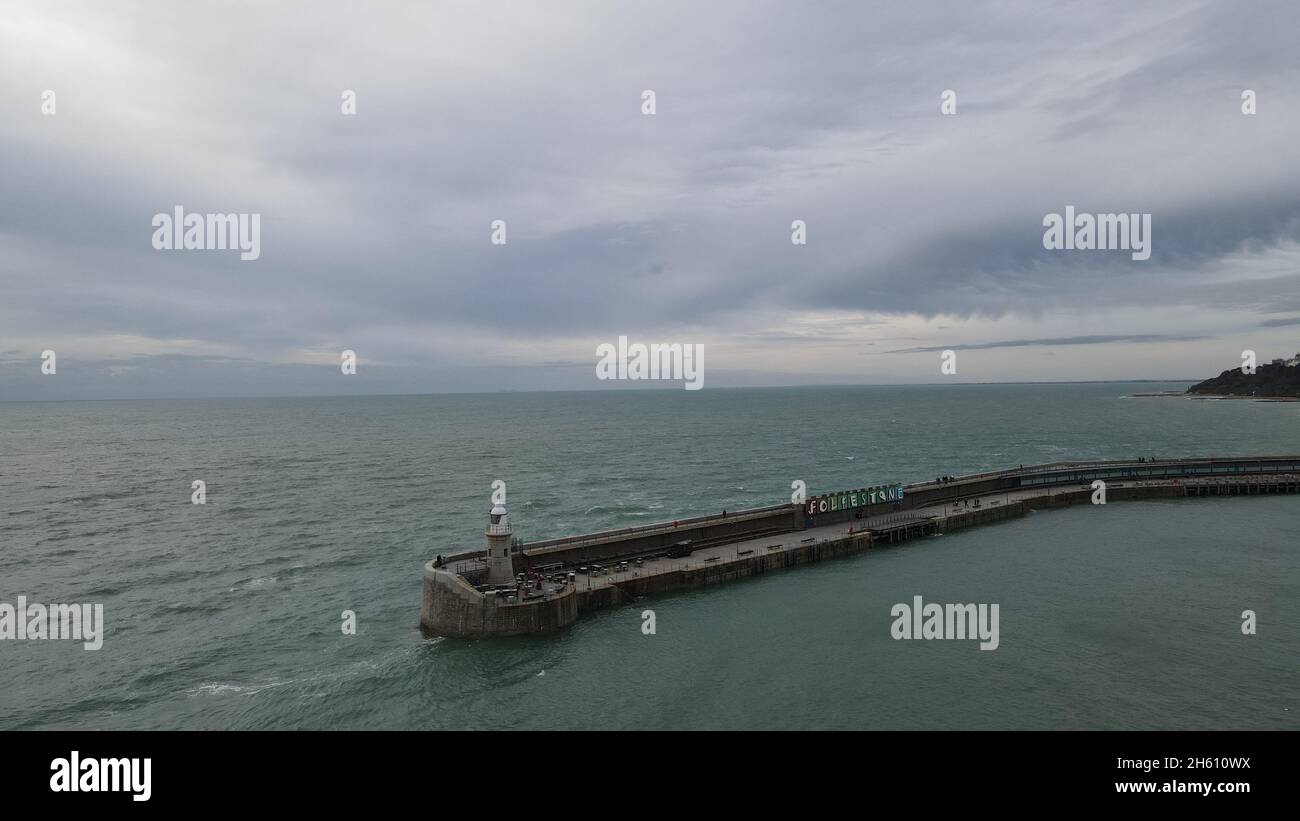 Aerial view folkestone harbour arm hi-res stock photography and images ...