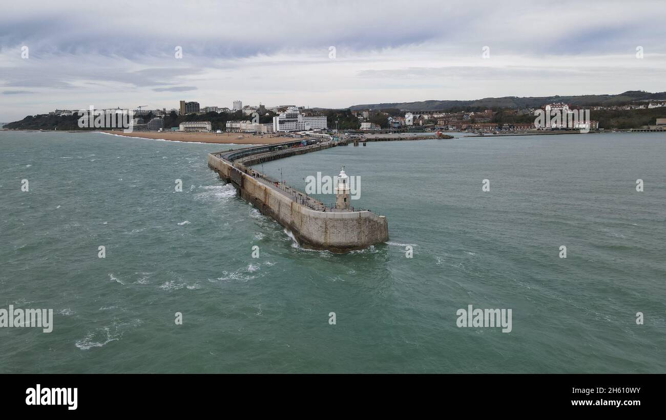 Aerial view folkestone harbour arm hi-res stock photography and images ...