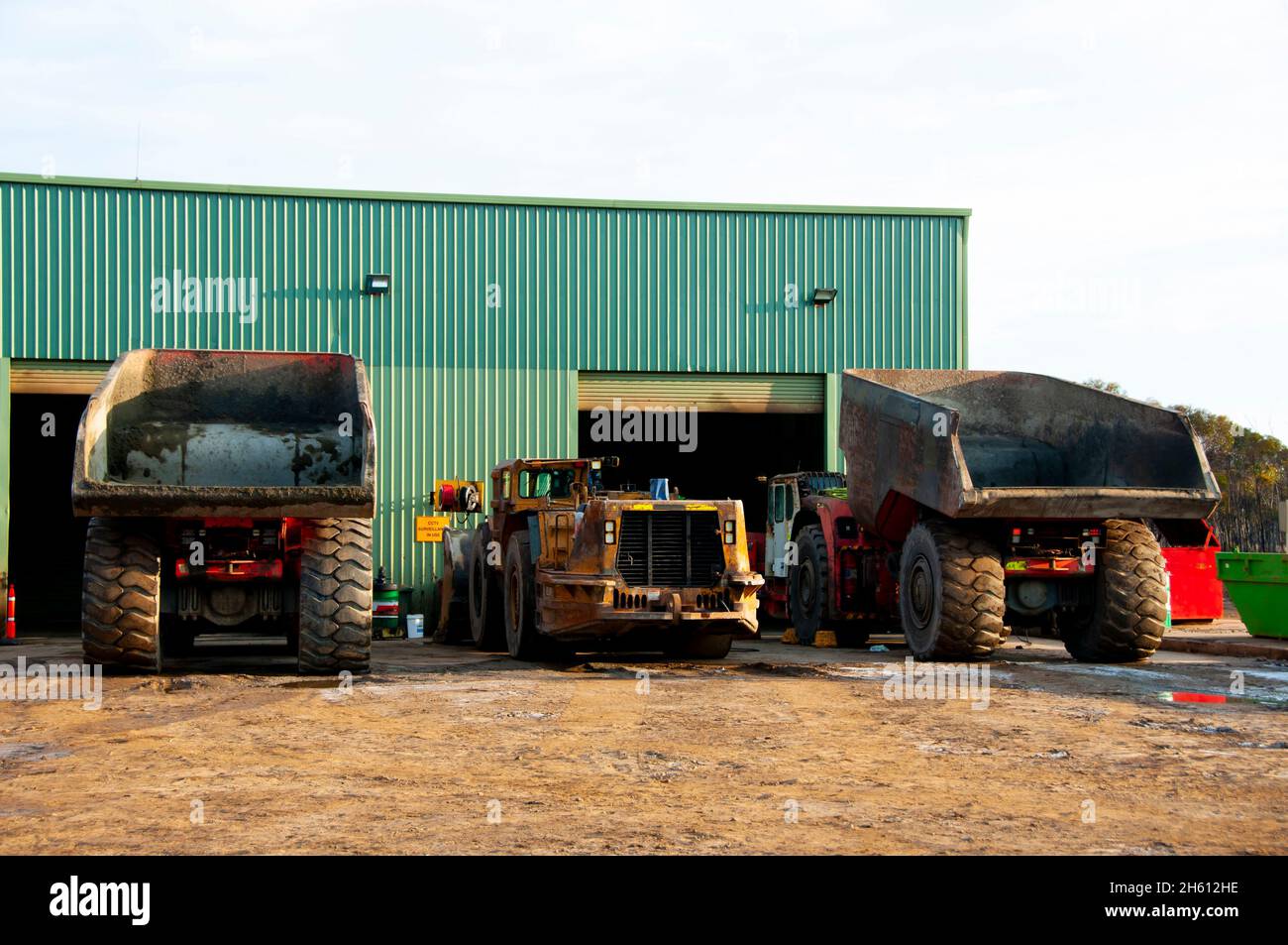 Heavy Vehicles Workshop in the Mining Industry Stock Photo - Alamy