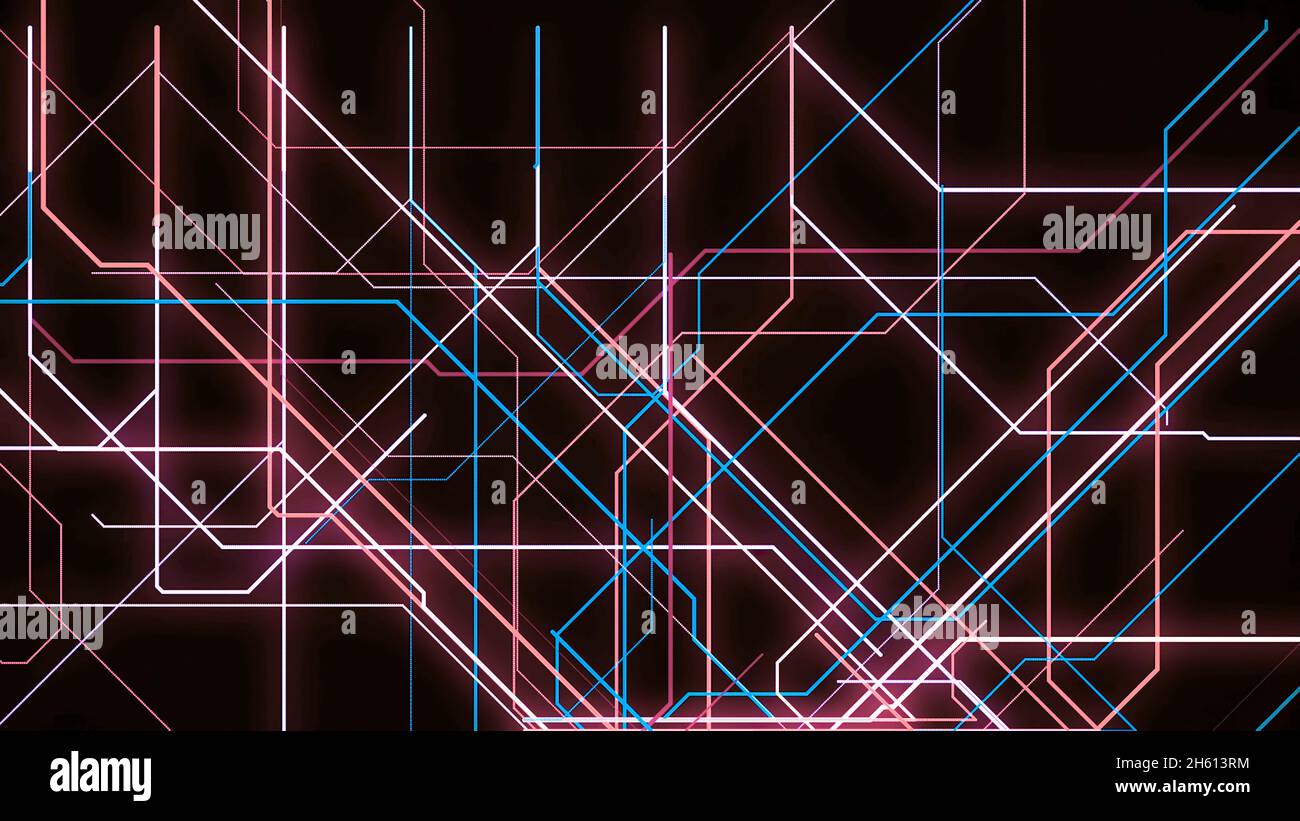 Animation electronic metro map neon hi-res stock photography and images ...