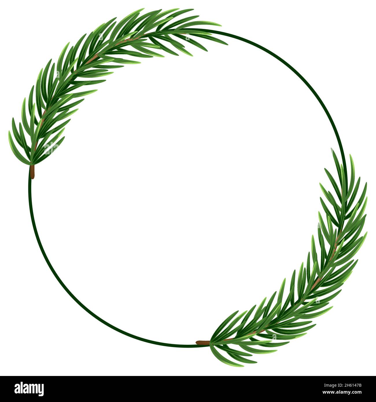 The fir branches circle Christmas frame art Stock Vector Image & Art ...