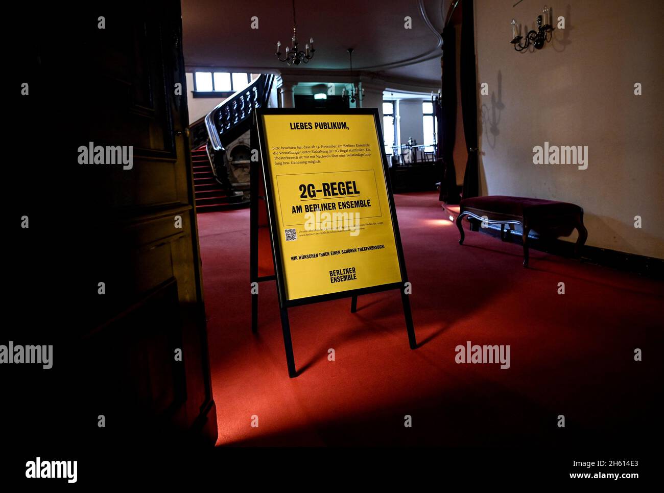 Berlin, Germany. 12th Nov, 2021. A poster with a notice about the 2G ...