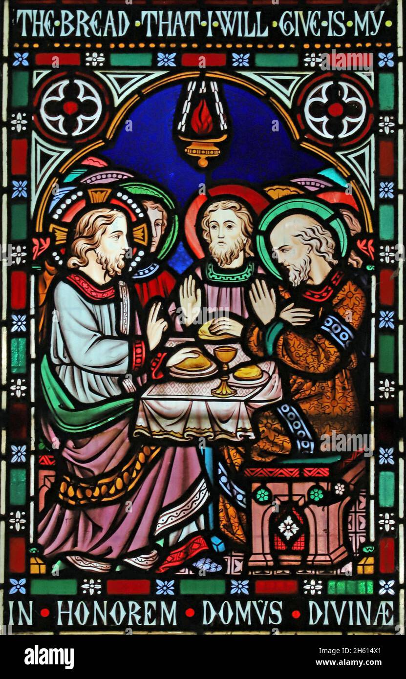A stained glass window by Frederick Preedy depicting The Last Supper ...