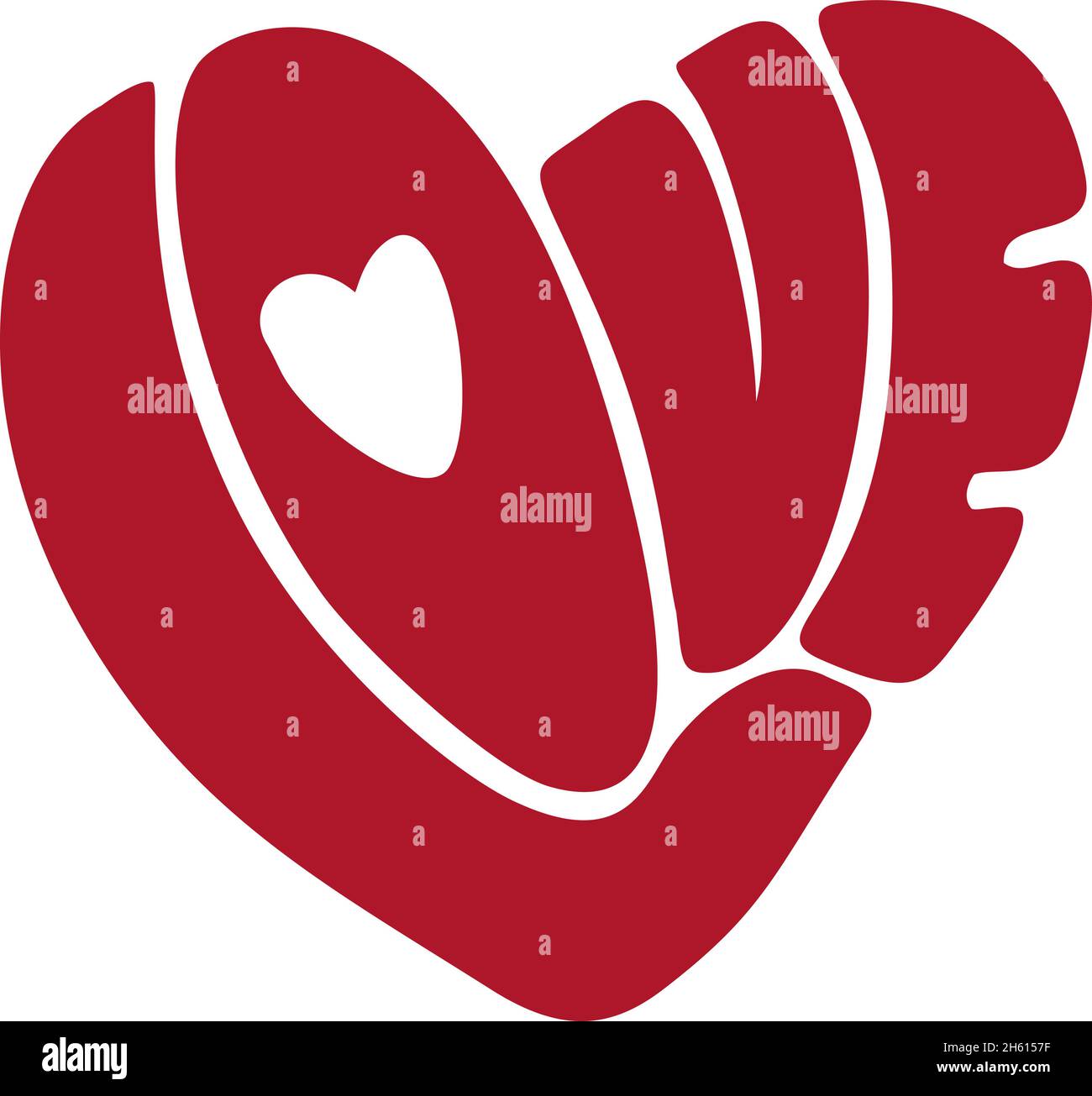 Love word lettering in form of heart. Vector Valentine day romantic ...