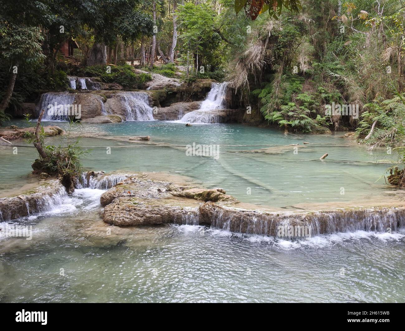 Scenic Kuang Si Waterfall (Kuang Xi Falls) in Laos Stock Photo - Alamy