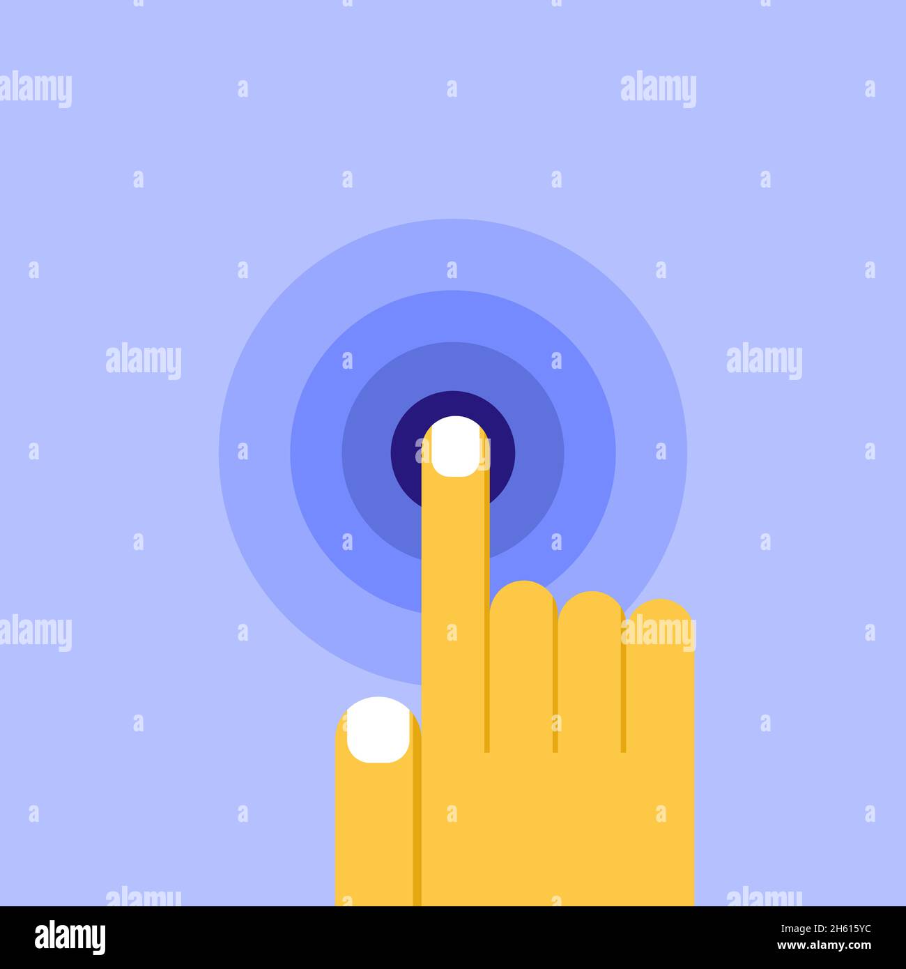 Index finger touching a circle that establishes a connection Stock ...