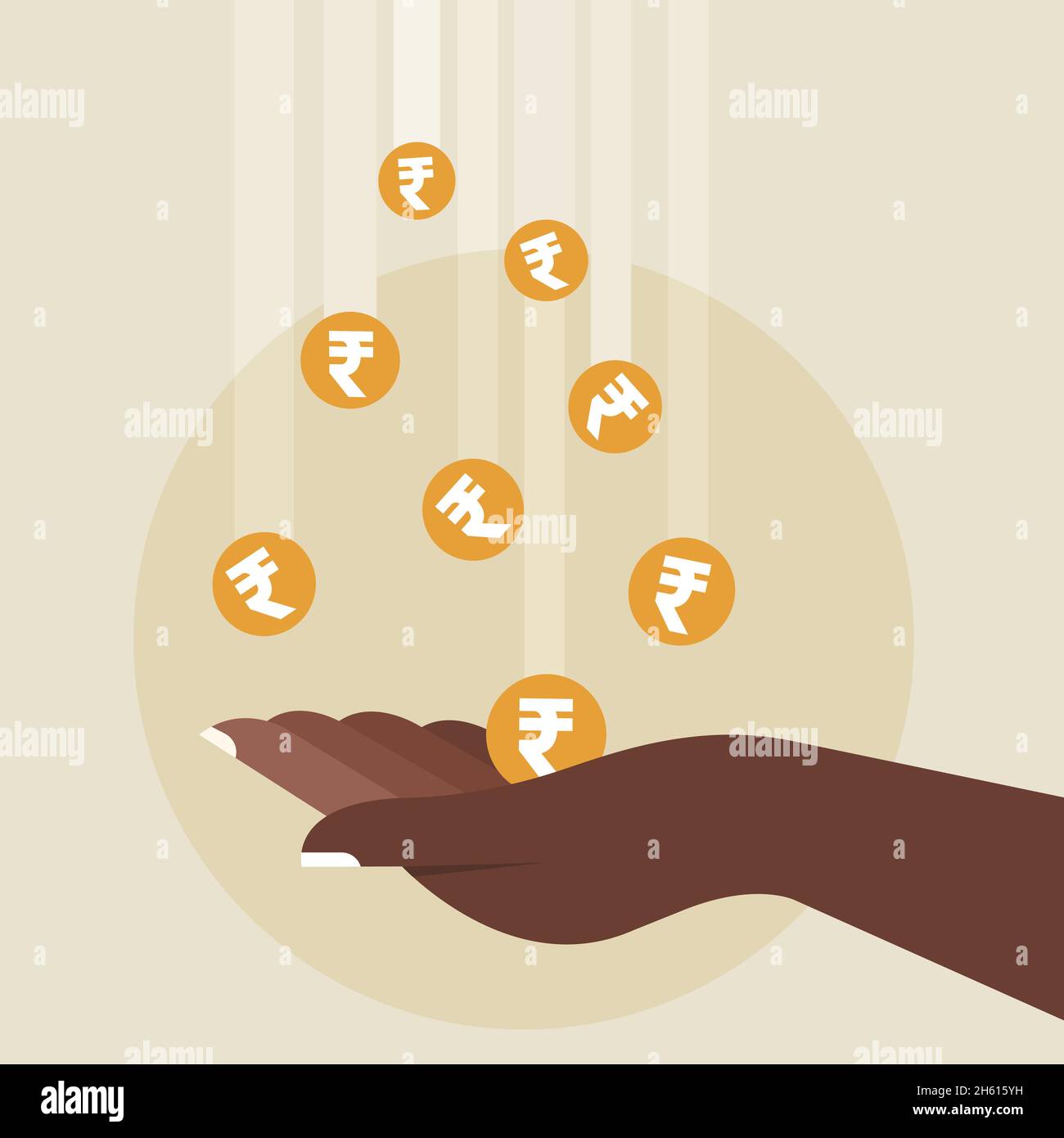 Falling Indian Coins