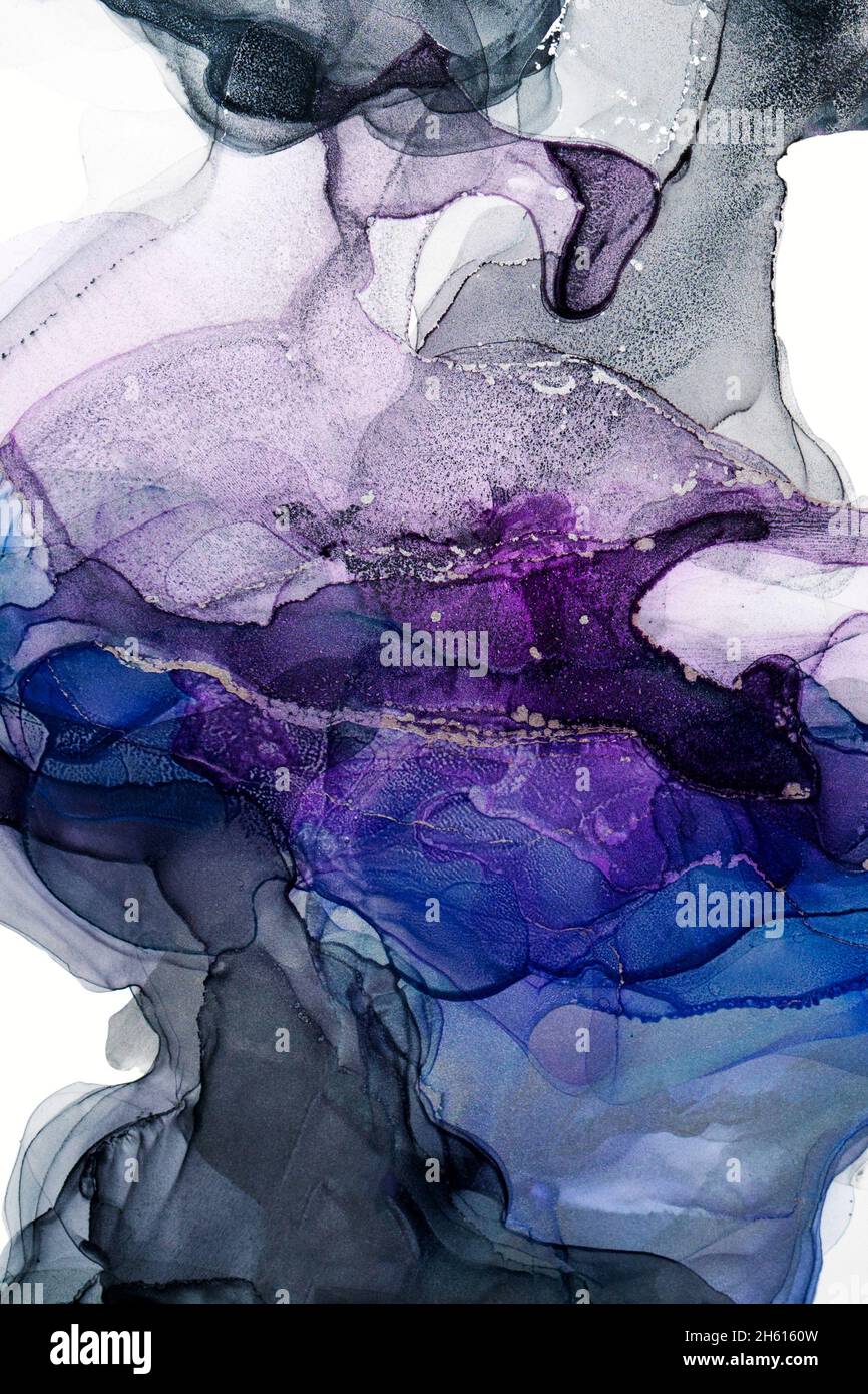 Modern fluid art. Abstract colorful Alcohol ink translucent. Luxurious ...