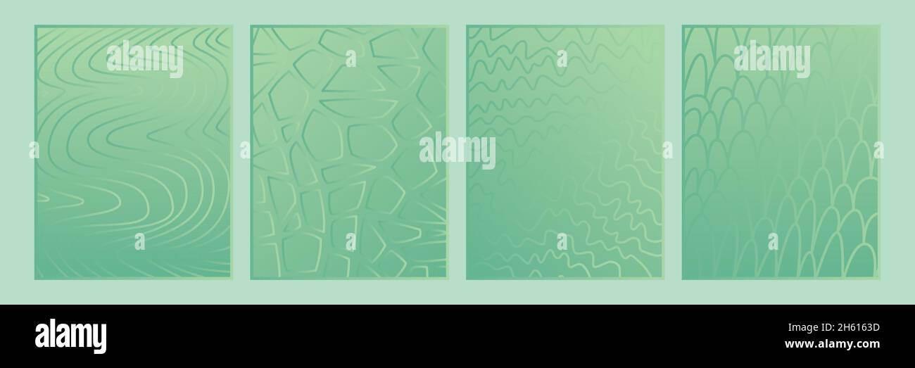 Green booklet cover set. Gradient style and fully editable Stock Vector ...