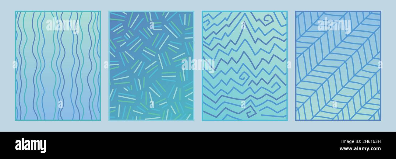 Blue leaflet handwritten set. Letter size and gradient style Stock ...