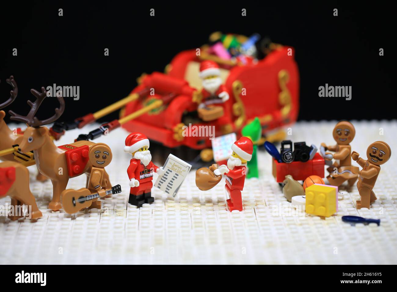 Christmas Santa Claus team is ready for celebrating Stock Photo - Alamy