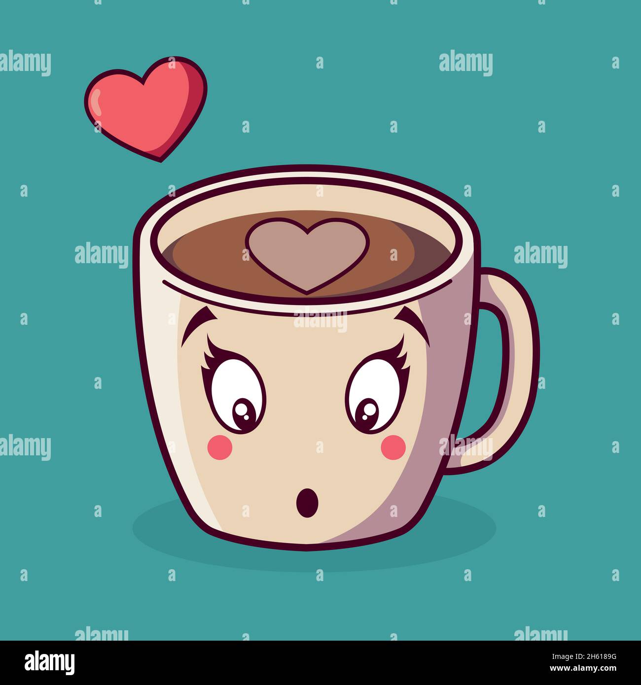 Valentines day breakfast cappuccino Stock Vector Images - Alamy