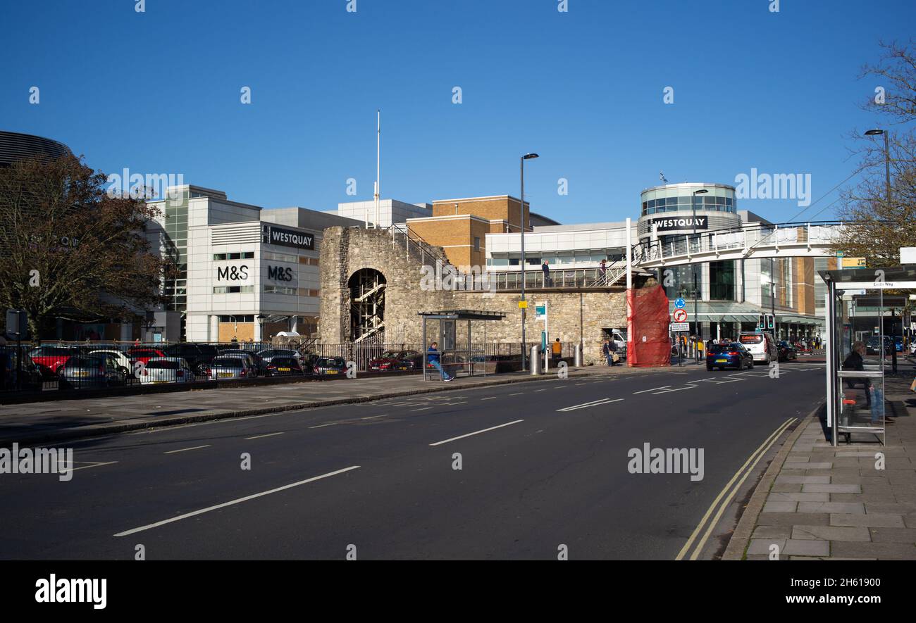 A view of Westquay shopping centre from Castleway showing part of the ...