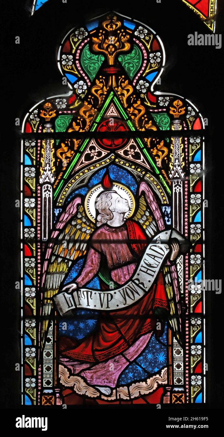 Stained glass window of 1855 by Frederick Preedy (1820-1898) depicting ...