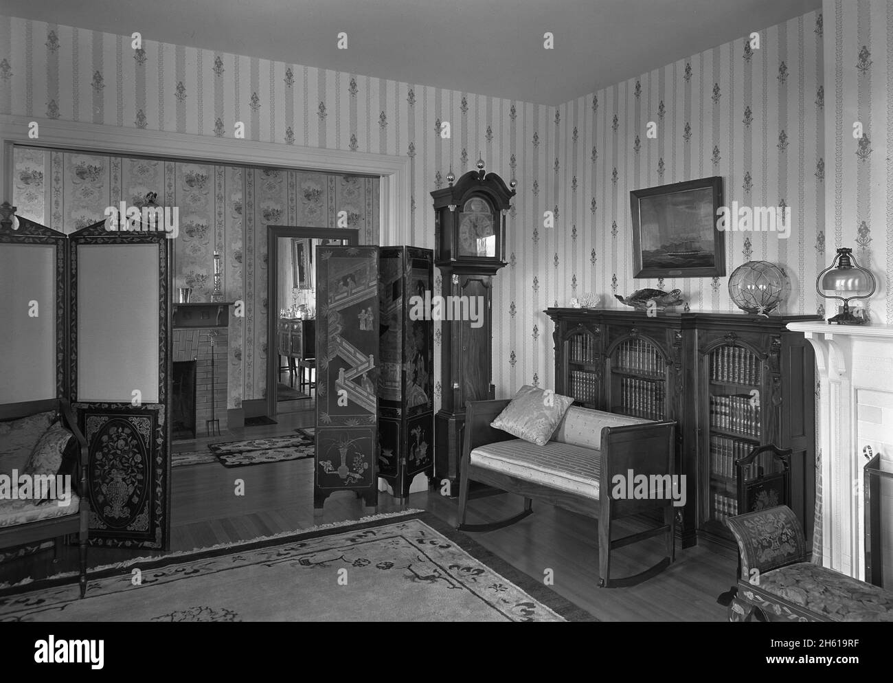 1940s Interior of a middle class residence on Low Ln., Bristol, Rhode ...