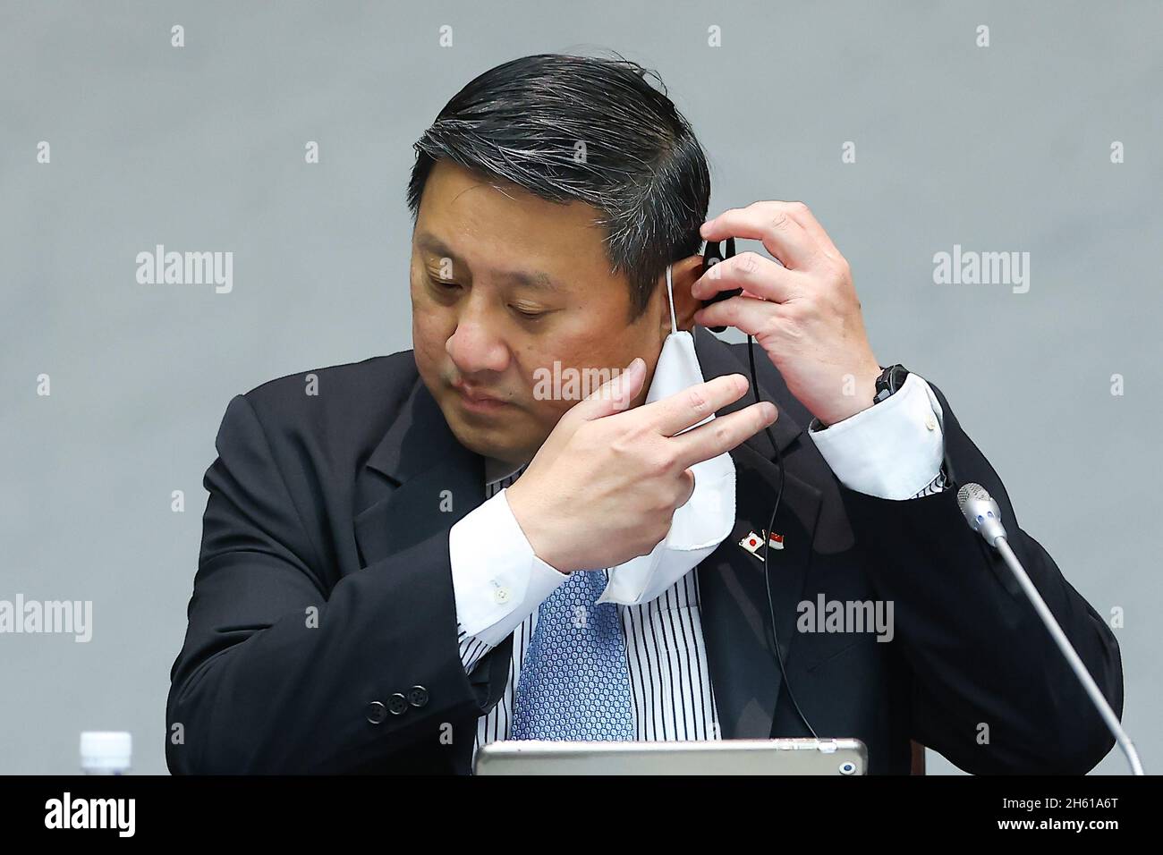 Tokyo, Japan. 12th Nov, 2021. Keidanren and Ambassadors of 10 ASEAN ...