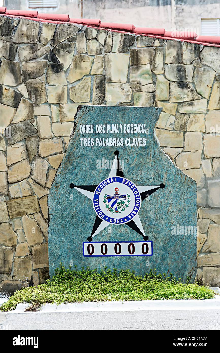 Sign of the National Revolutionary Police (PNR) in the unit located in ...