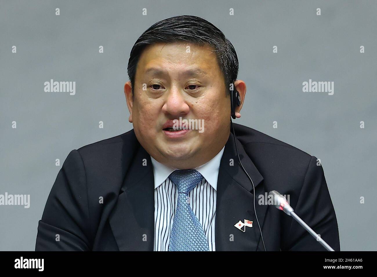 Tokyo, Japan. 12th Nov, 2021. Keidanren and Ambassadors of 10 ASEAN ...