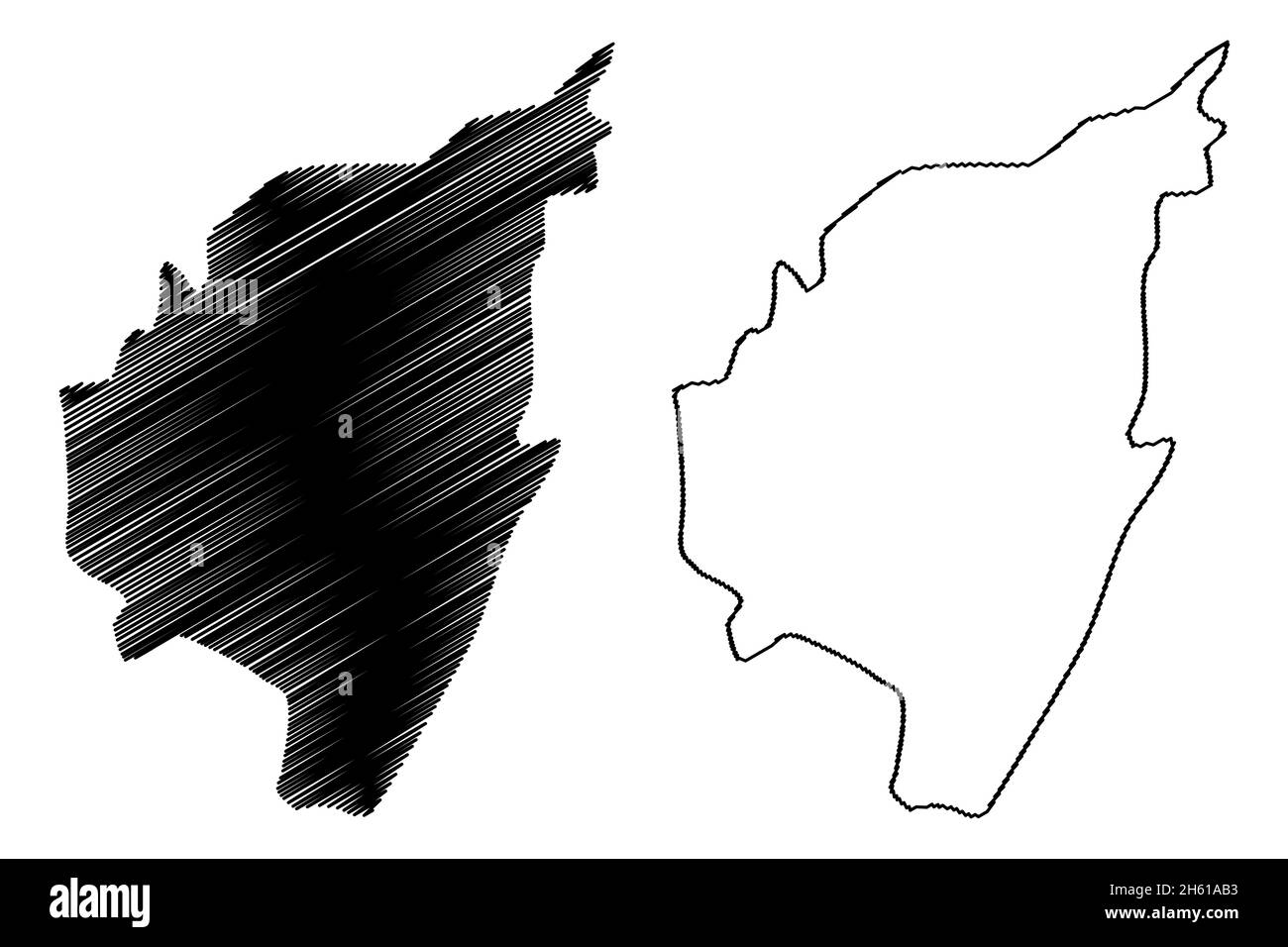 Tirupathur district (Tamil Nadu State, Republic of India) map vector ...