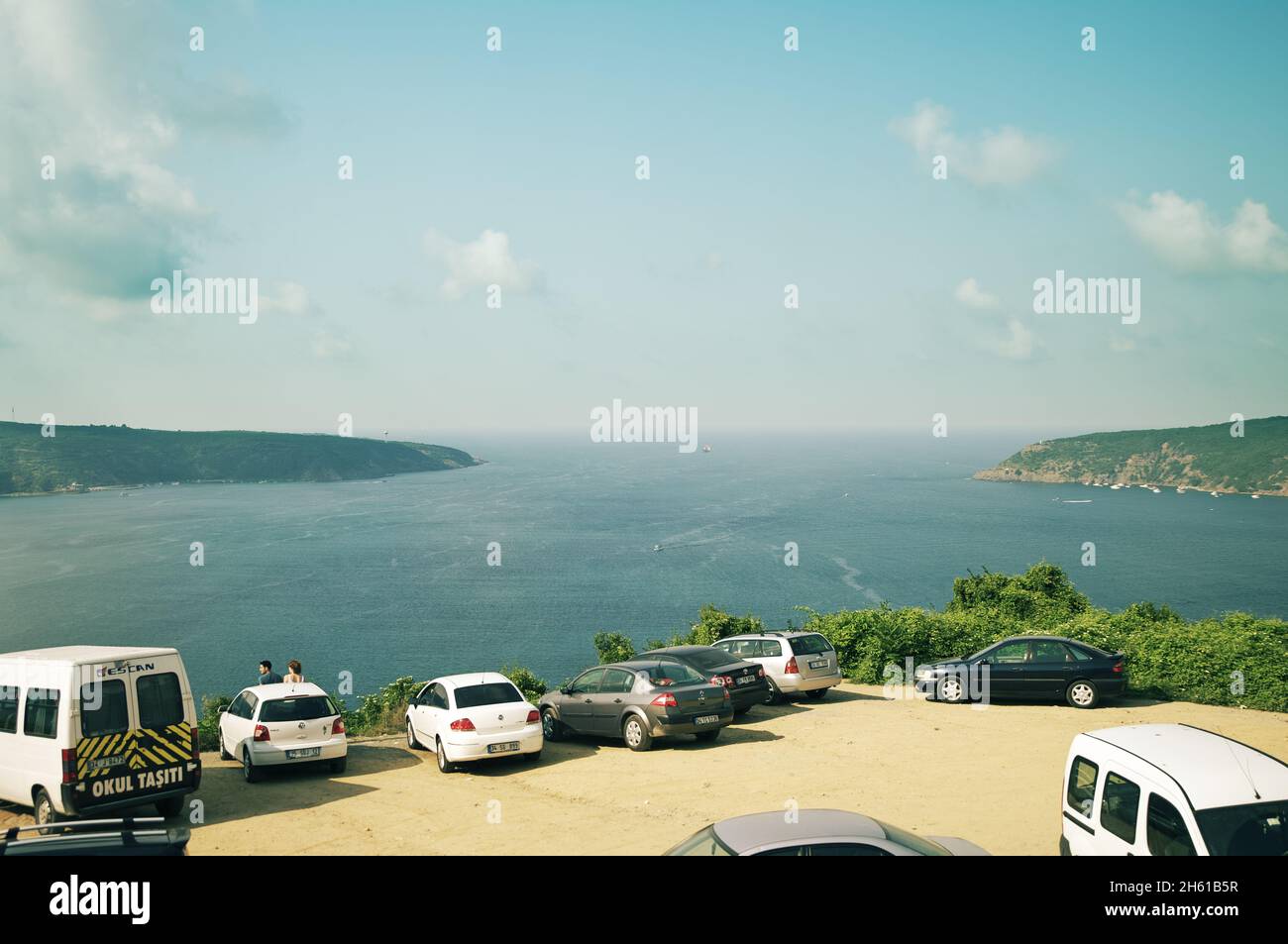 two continents of Europe and Asia the waters of the Bosphorus Strait ...