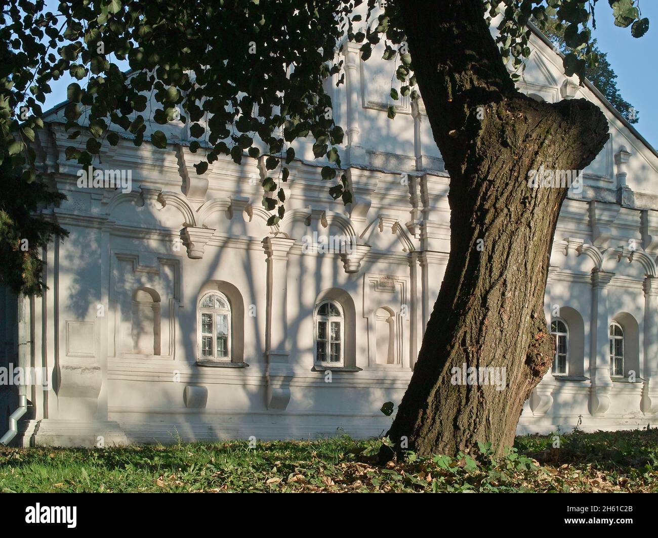 Old baroque house facade with tree on foreground Stock Photo - Alamy