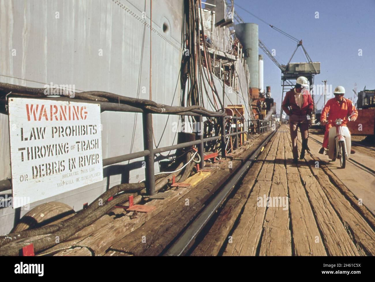 Warning sign at the Avondale shipyard; New Orleans area ca. January ...