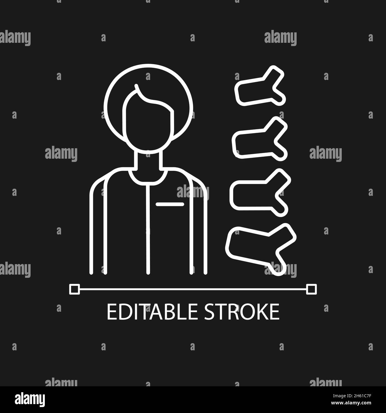 Orthopedic doctor white linear icon for dark theme Stock Vector Image ...