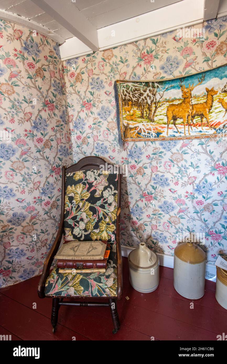 Interior of the historic Lane House (1867), Tilting, Newfoundland and ...