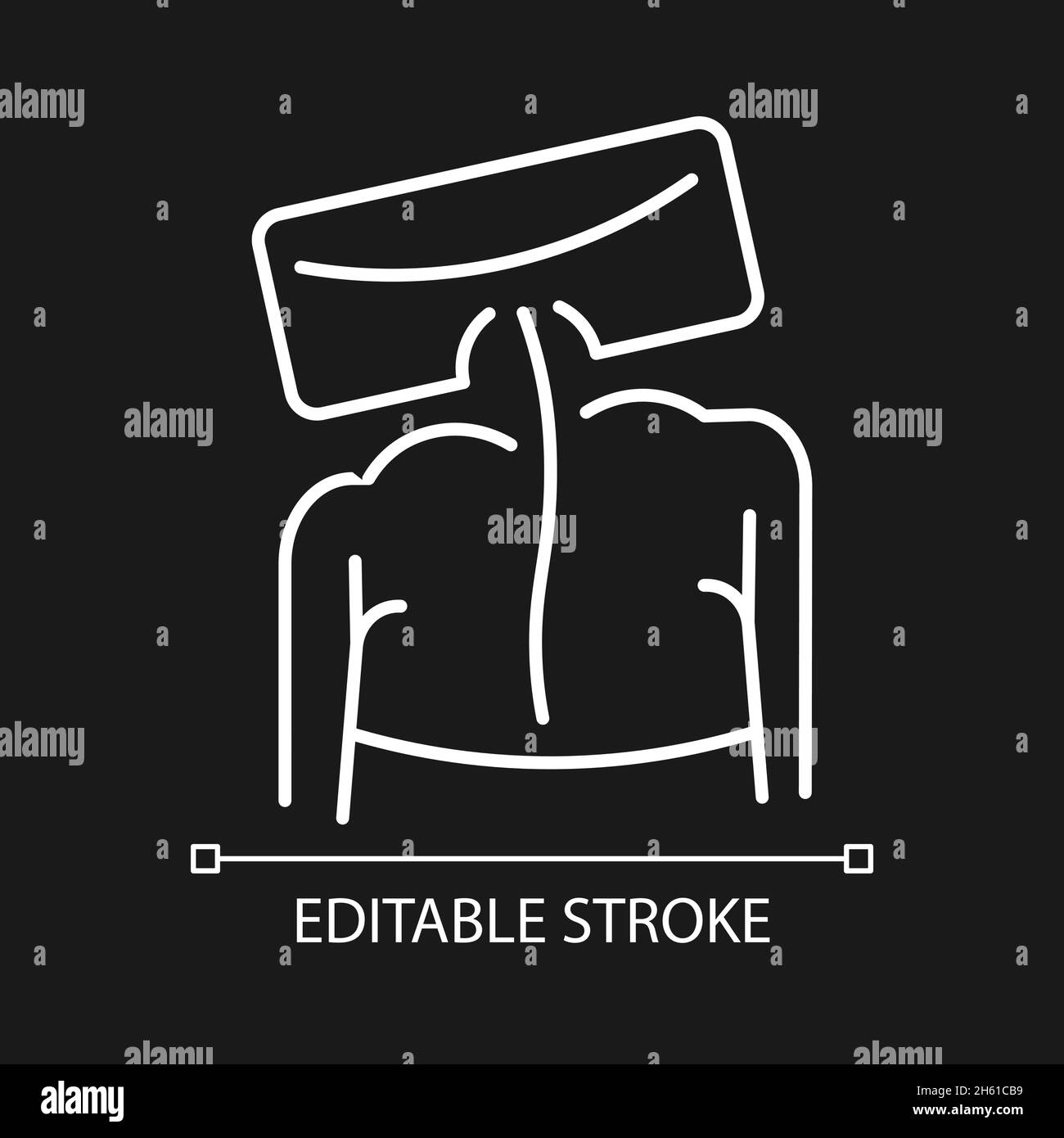 Rib hump white linear icon for dark theme Stock Vector Image & Art - Alamy