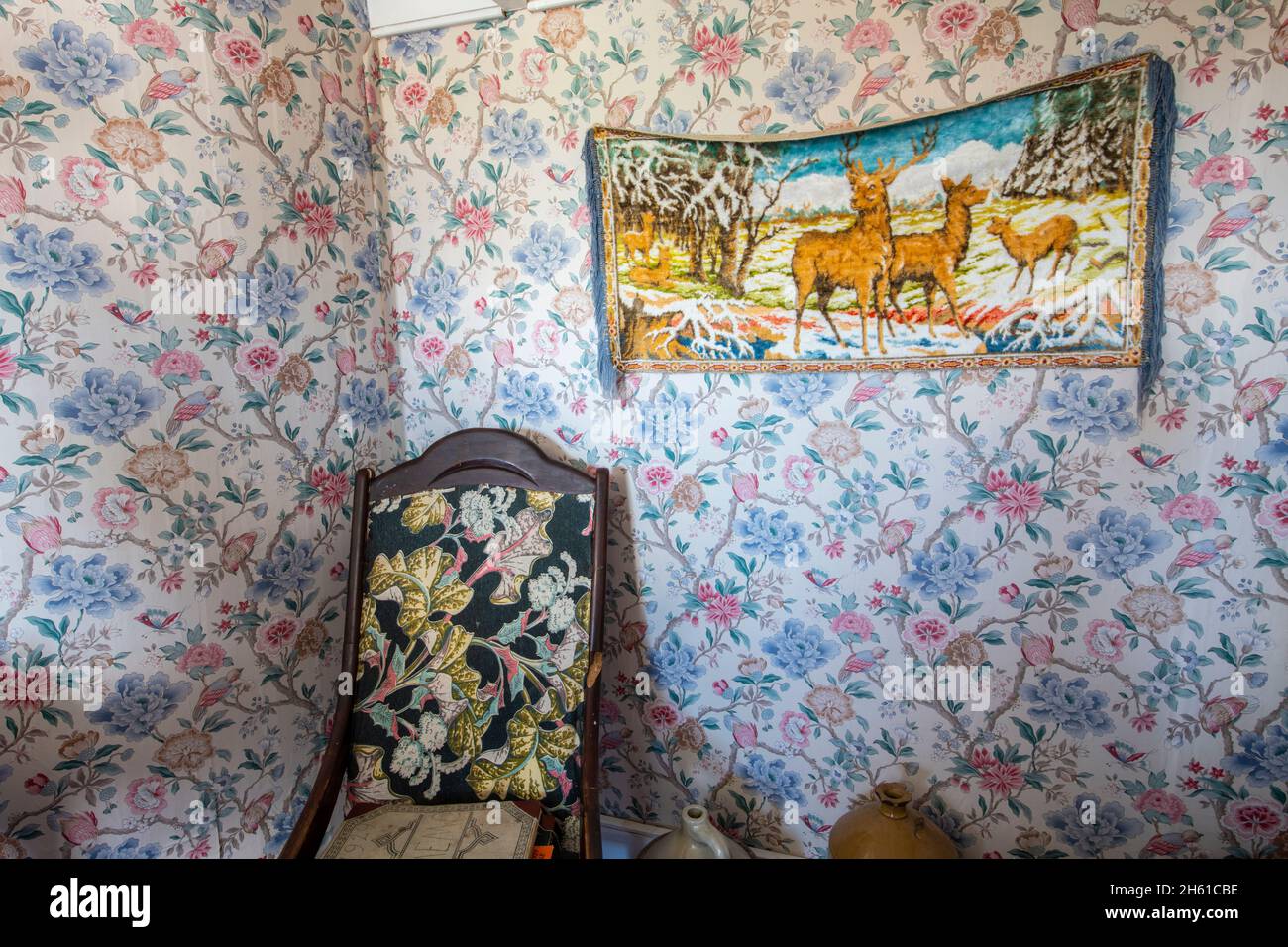 Interior of the historic Lane House (1867), Tilting, Newfoundland and ...