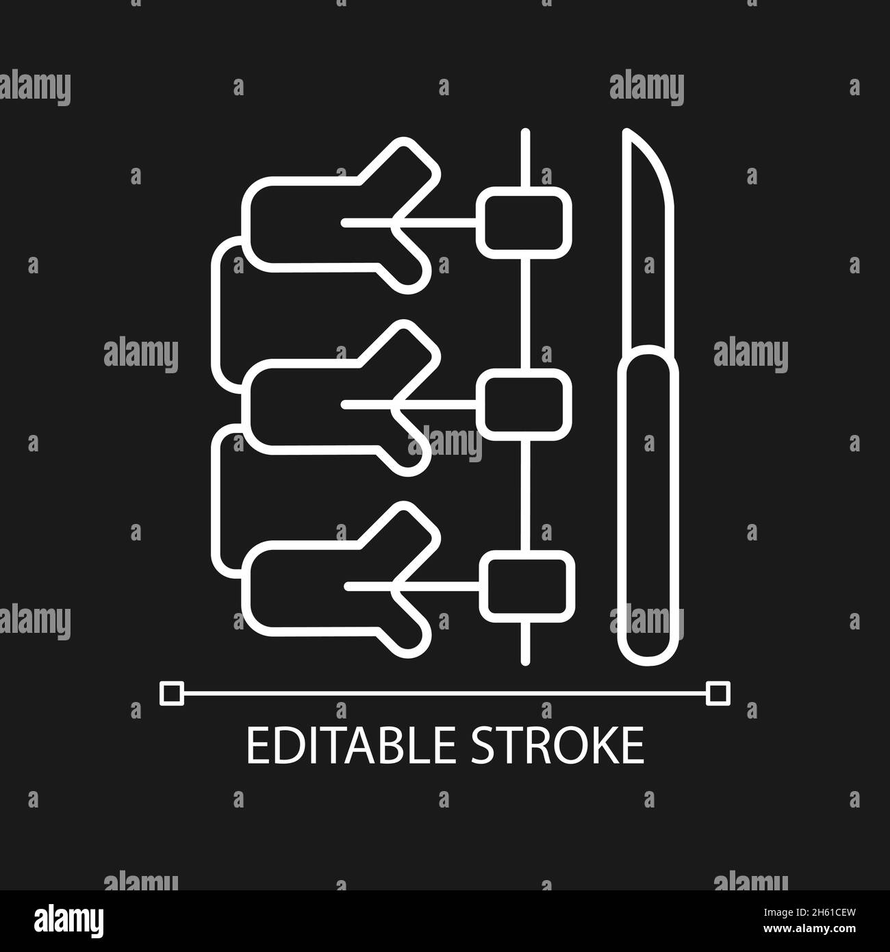 Spinal fusion white linear icon for dark theme Stock Vector Image & Art ...