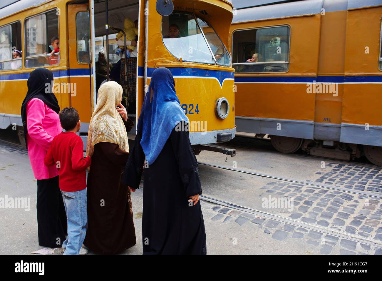 Egypte, la côte méditerranéenne, Alexandrie, le tramway. // Egypt ...