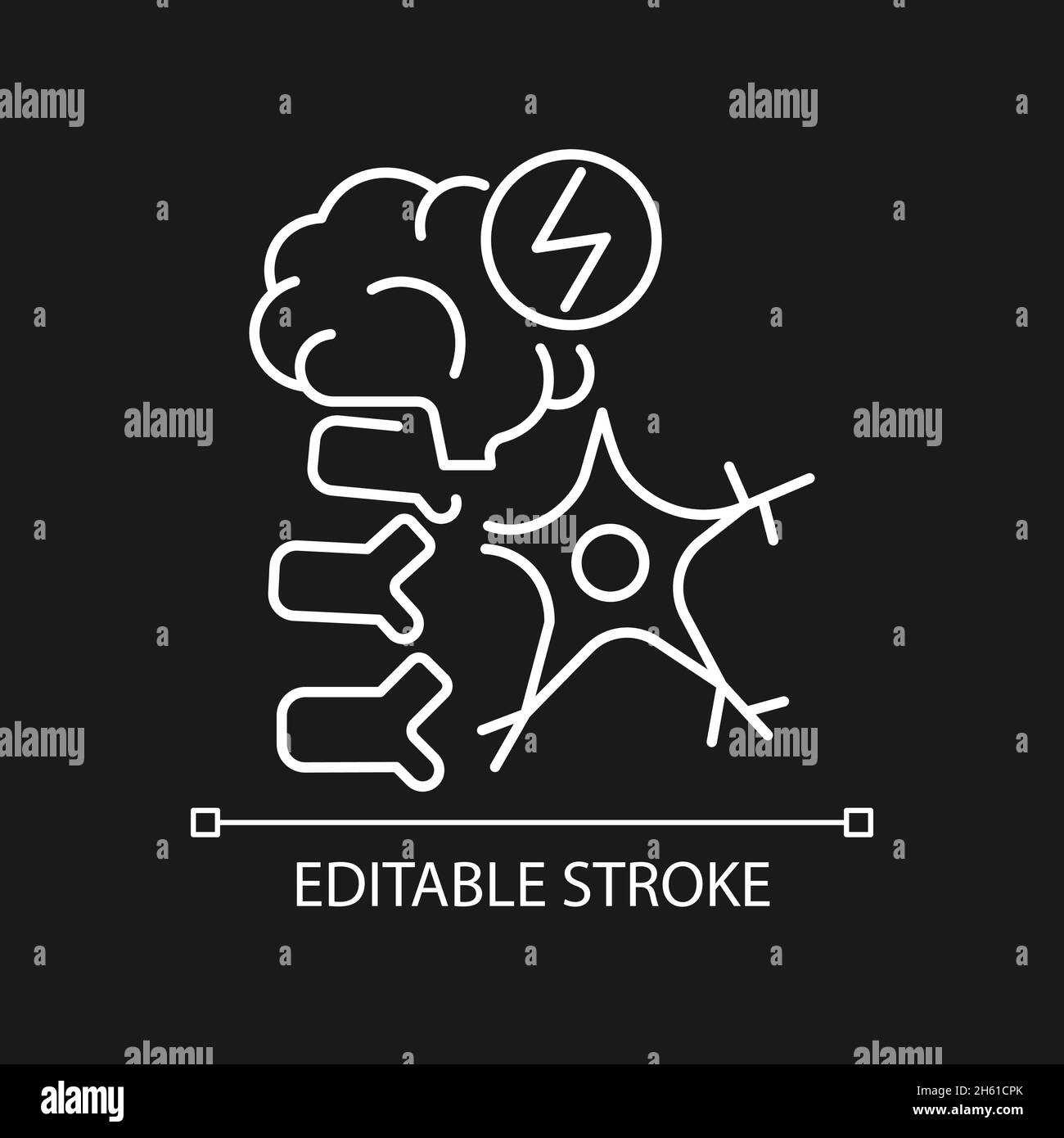 Neuromuscular white linear icon for dark theme Stock Vector Image & Art ...