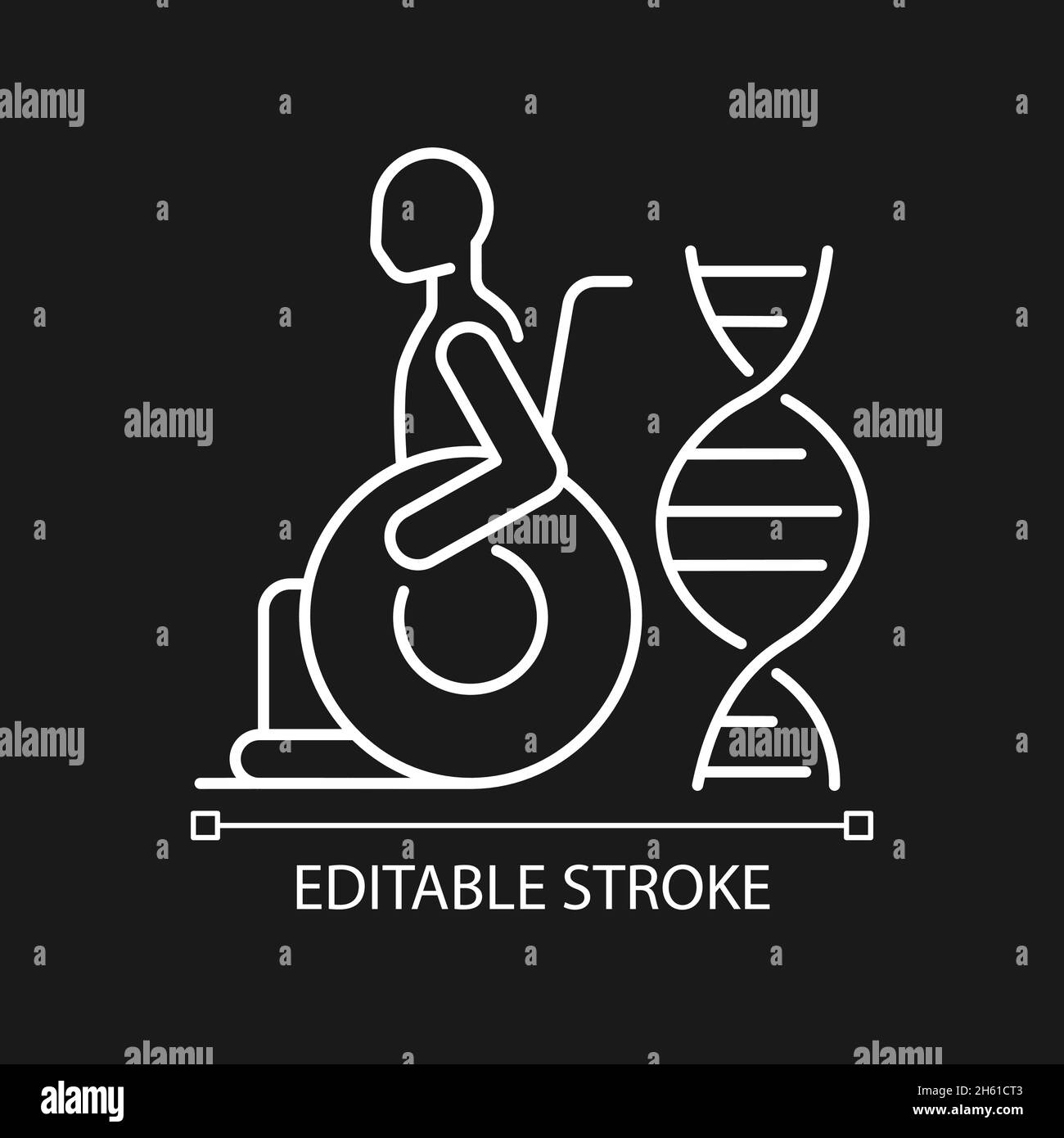 Muscular dystrophy white linear icon for dark theme Stock Vector Image ...