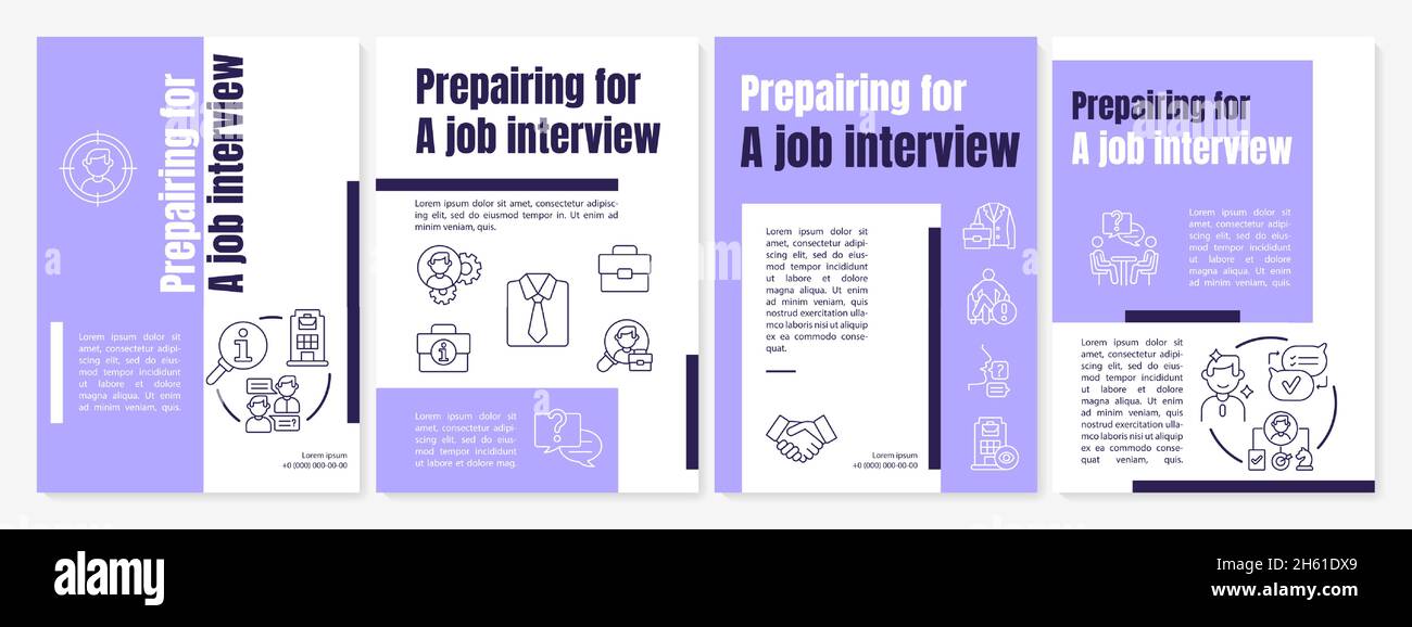 Prepare for interview purple brochure template Stock Vector Image & Art ...