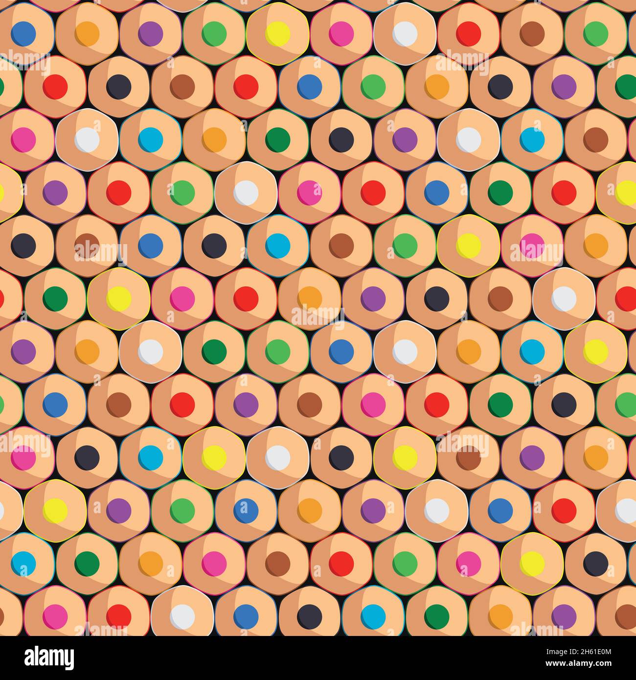 Seamless pattern with color pencils. Vector colored background Stock ...