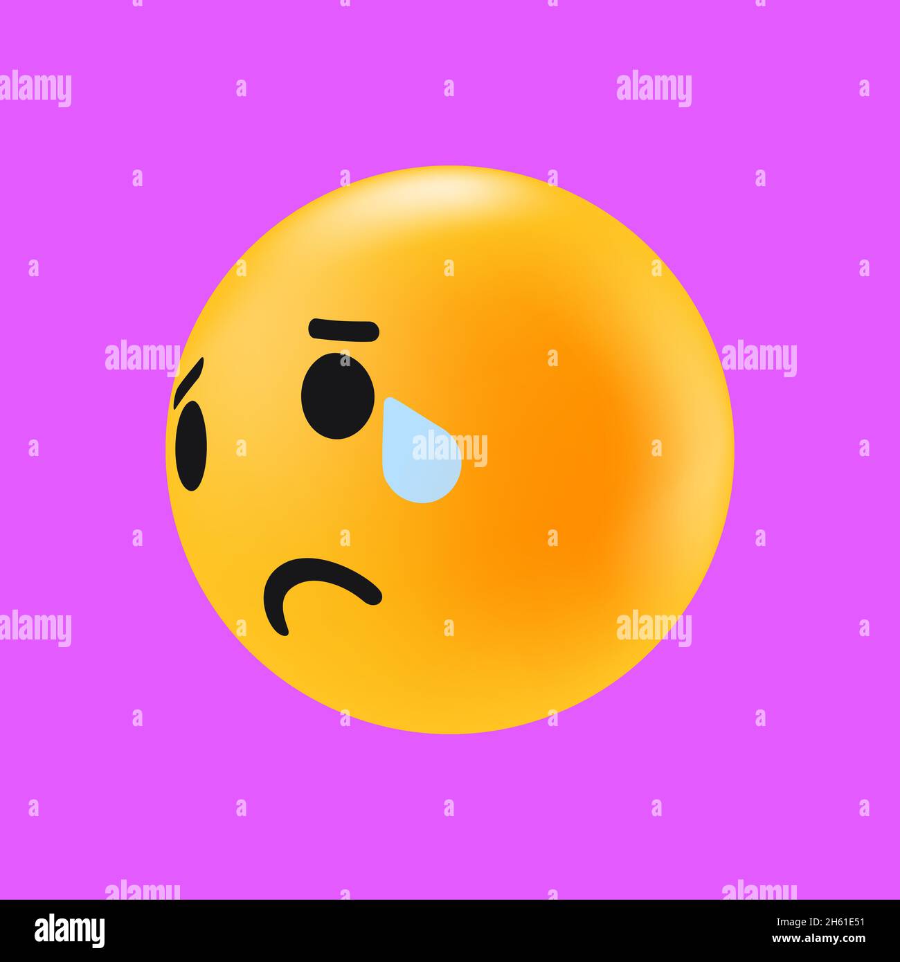 Sad Emotion. Isolated Icon. Crying Face. Reactions for Messaging in ...