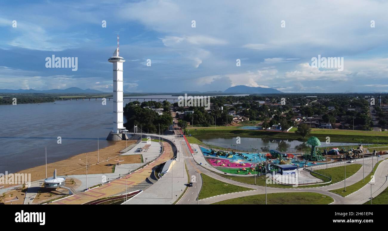 Aerial view of Parque do Rio Branco in Boa Vista, Roraima. Northern ...