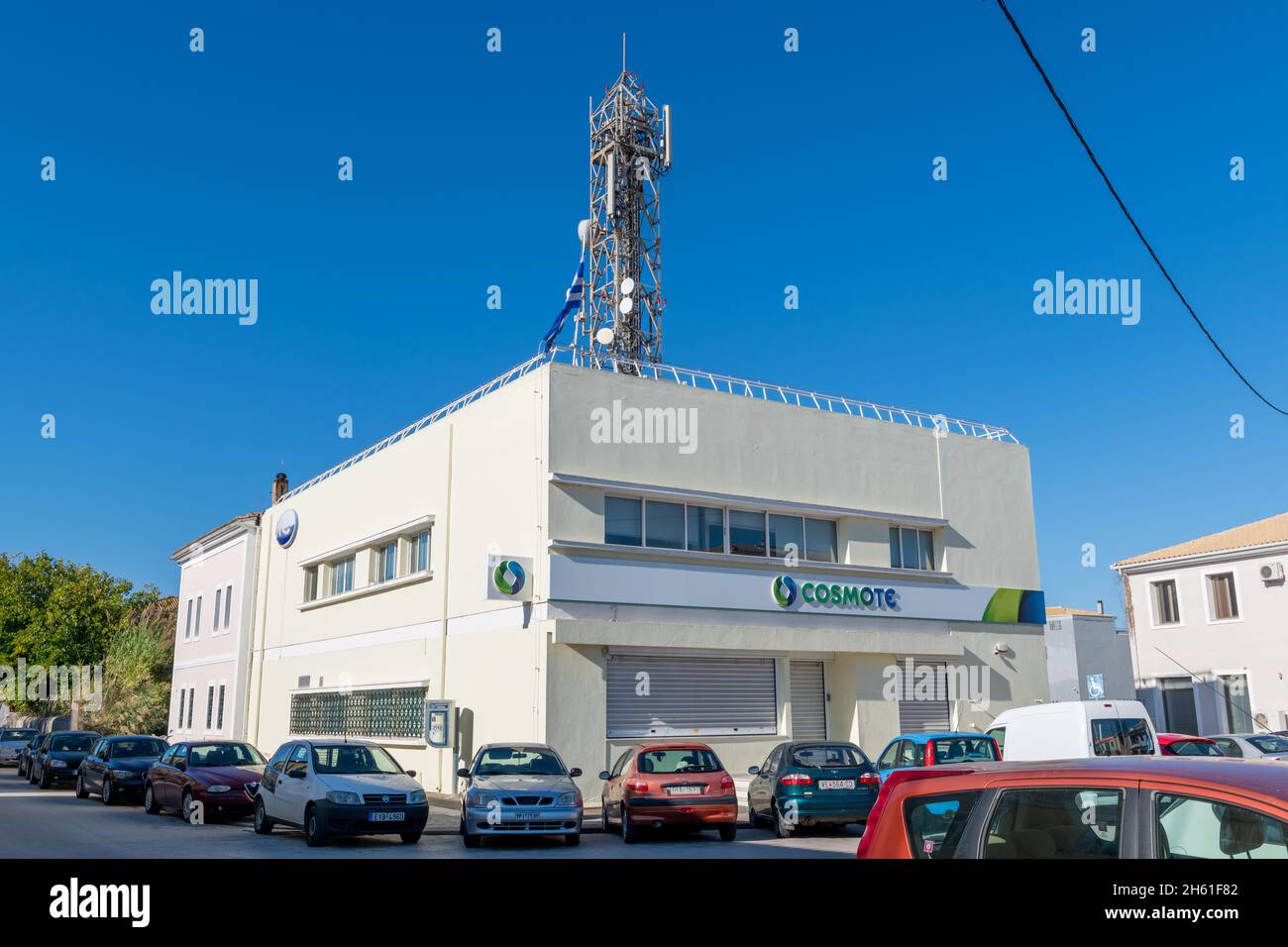 Lefkada. Greece. 10.26.2021. A branch of the Greek telecommunications ...