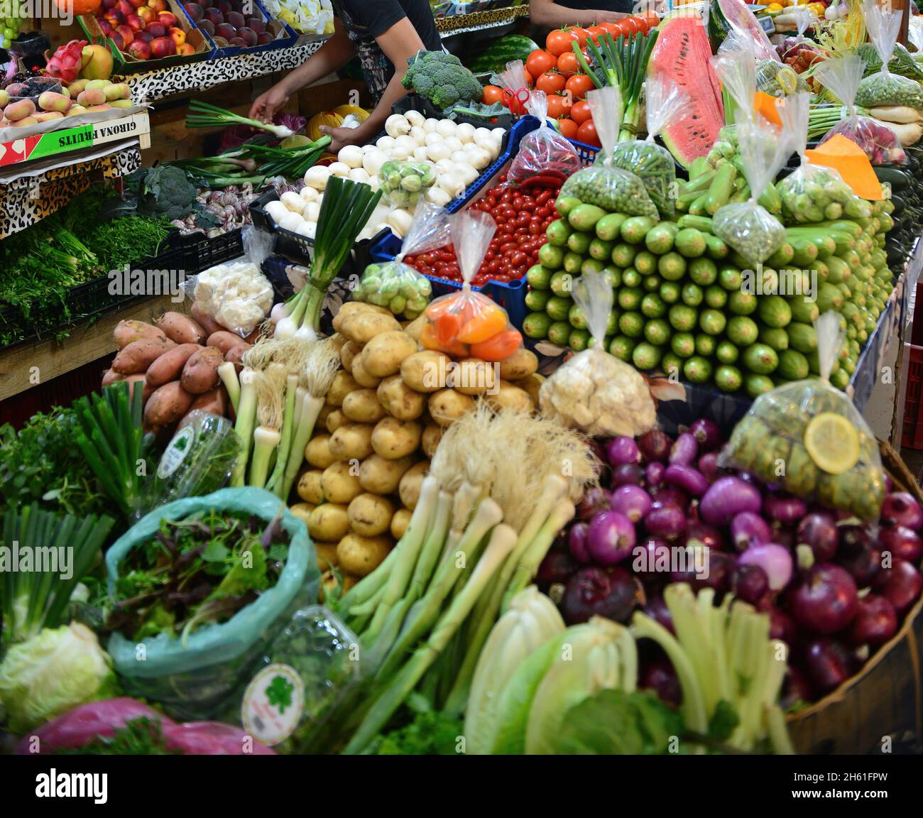 Moroccan Fresh Fruit and Vegetable Market Stock Photo - Alamy