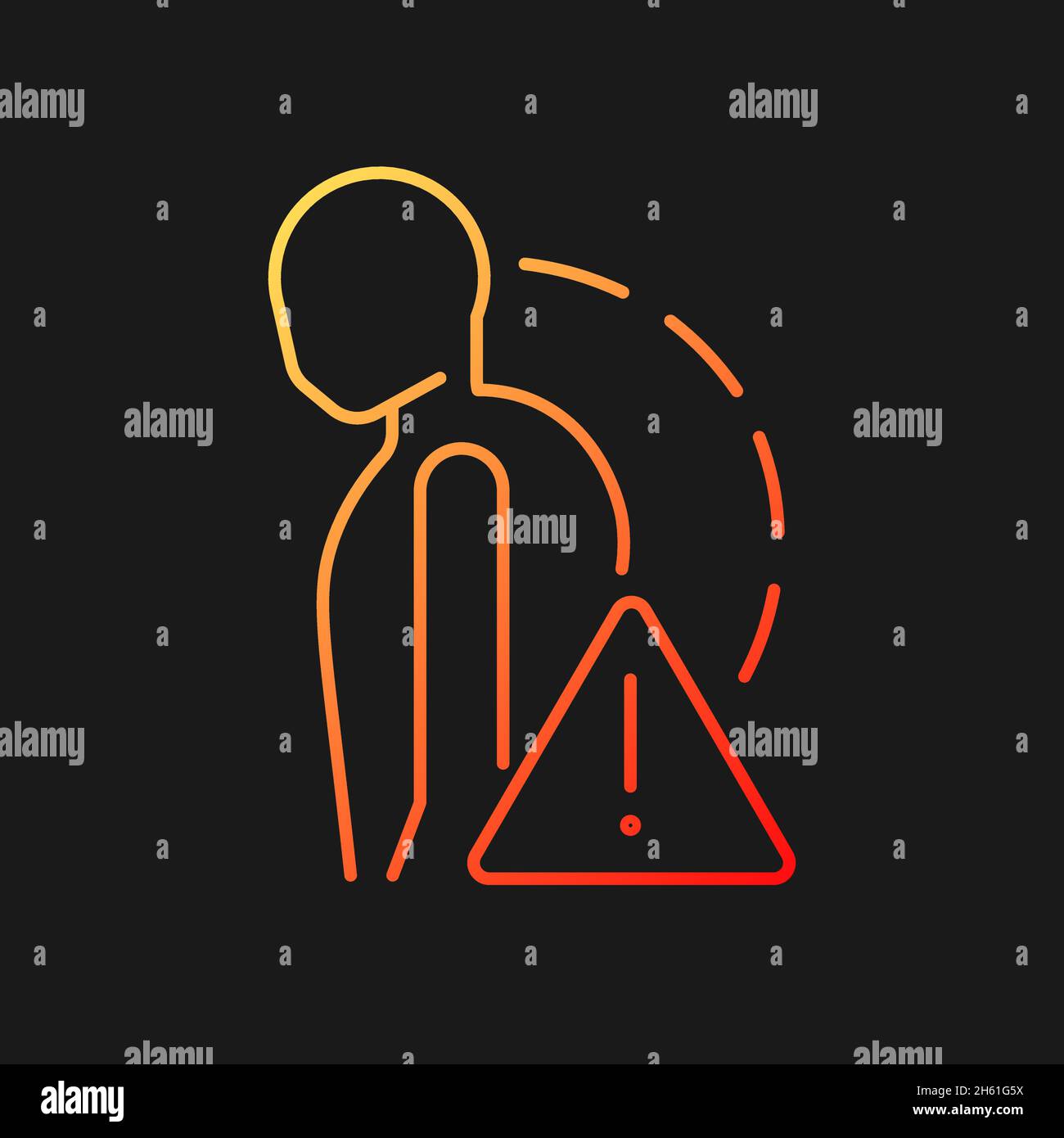 Severe stiff scoliosis gradient vector icon for dark theme Stock Vector ...