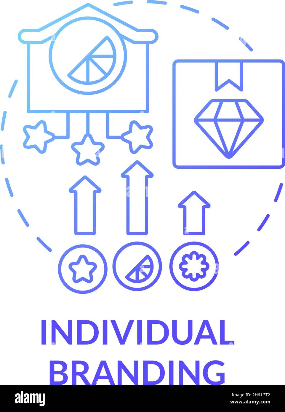 Individual branding blue gradient concept icon Stock Vector Image & Art ...