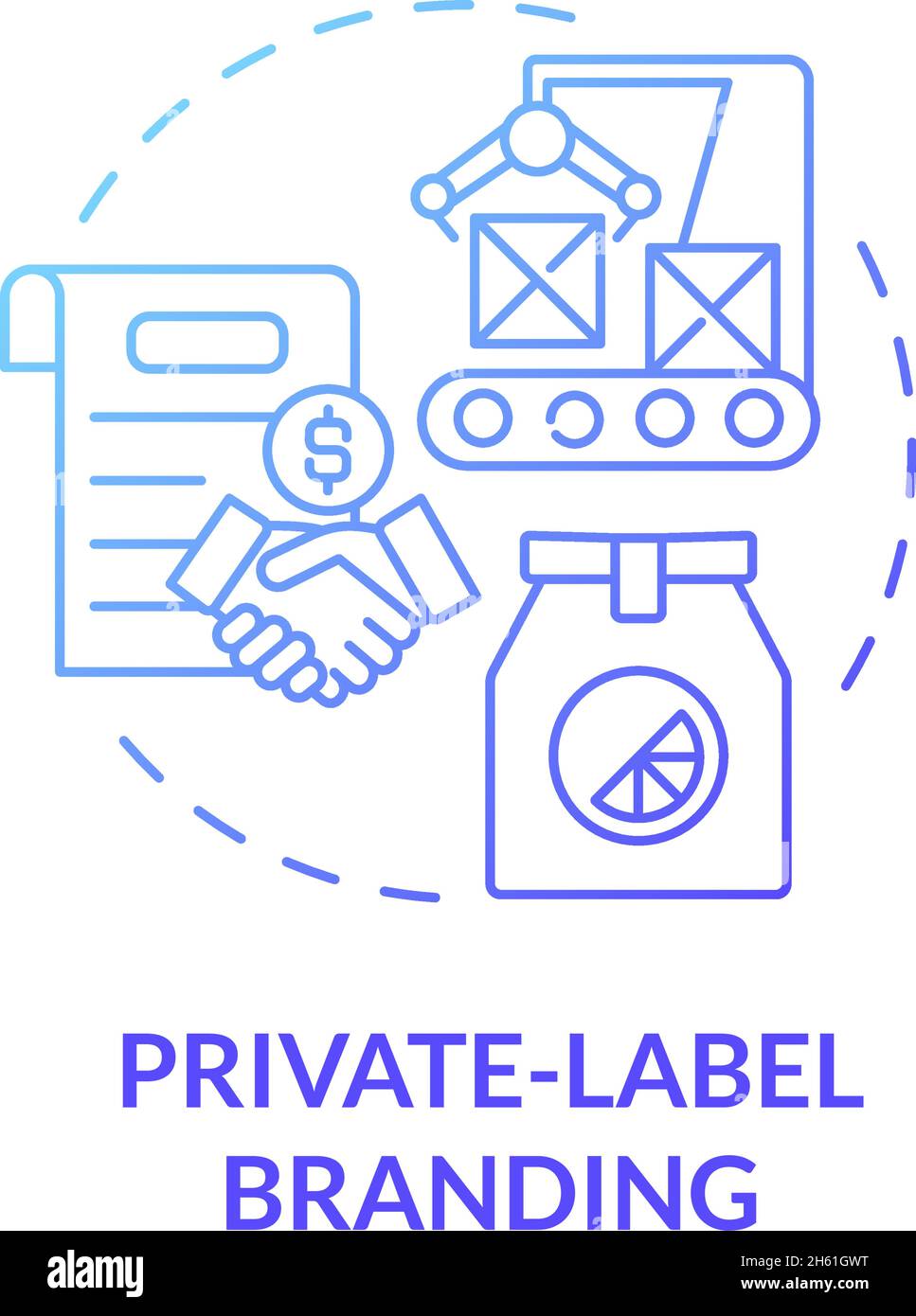 Private label branding blue gradient concept icon Stock Vector Image ...