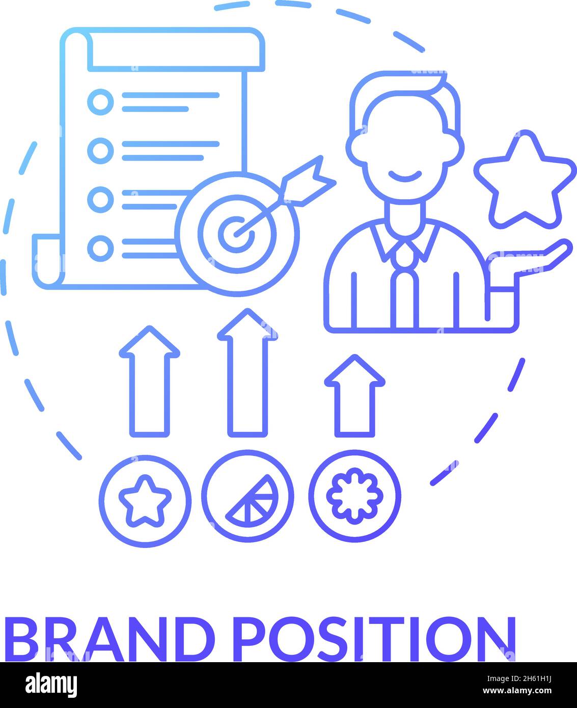 Brand position blue gradient concept icon Stock Vector Image & Art - Alamy